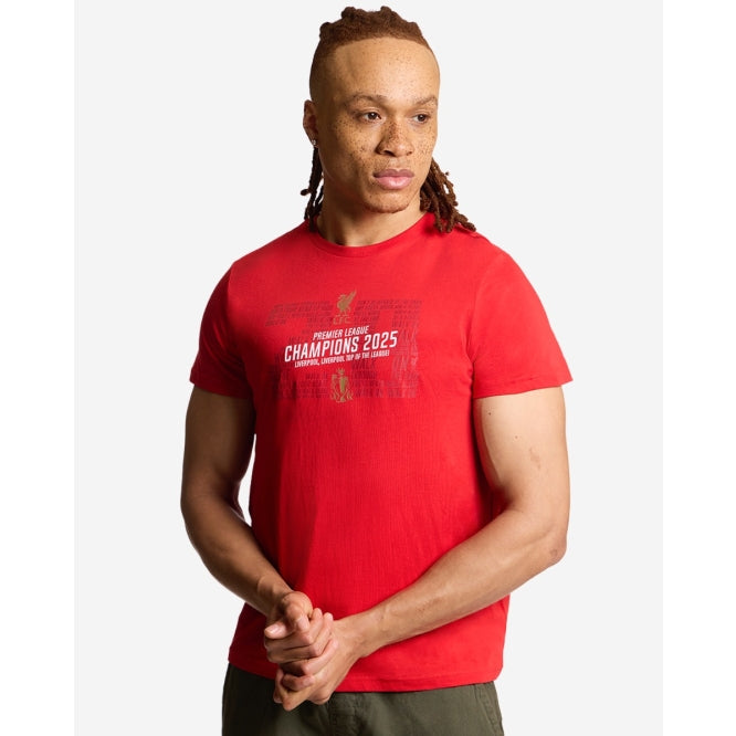 LFC EPL Champions 24/25 Adults Tee Red | Liverpool FC Store