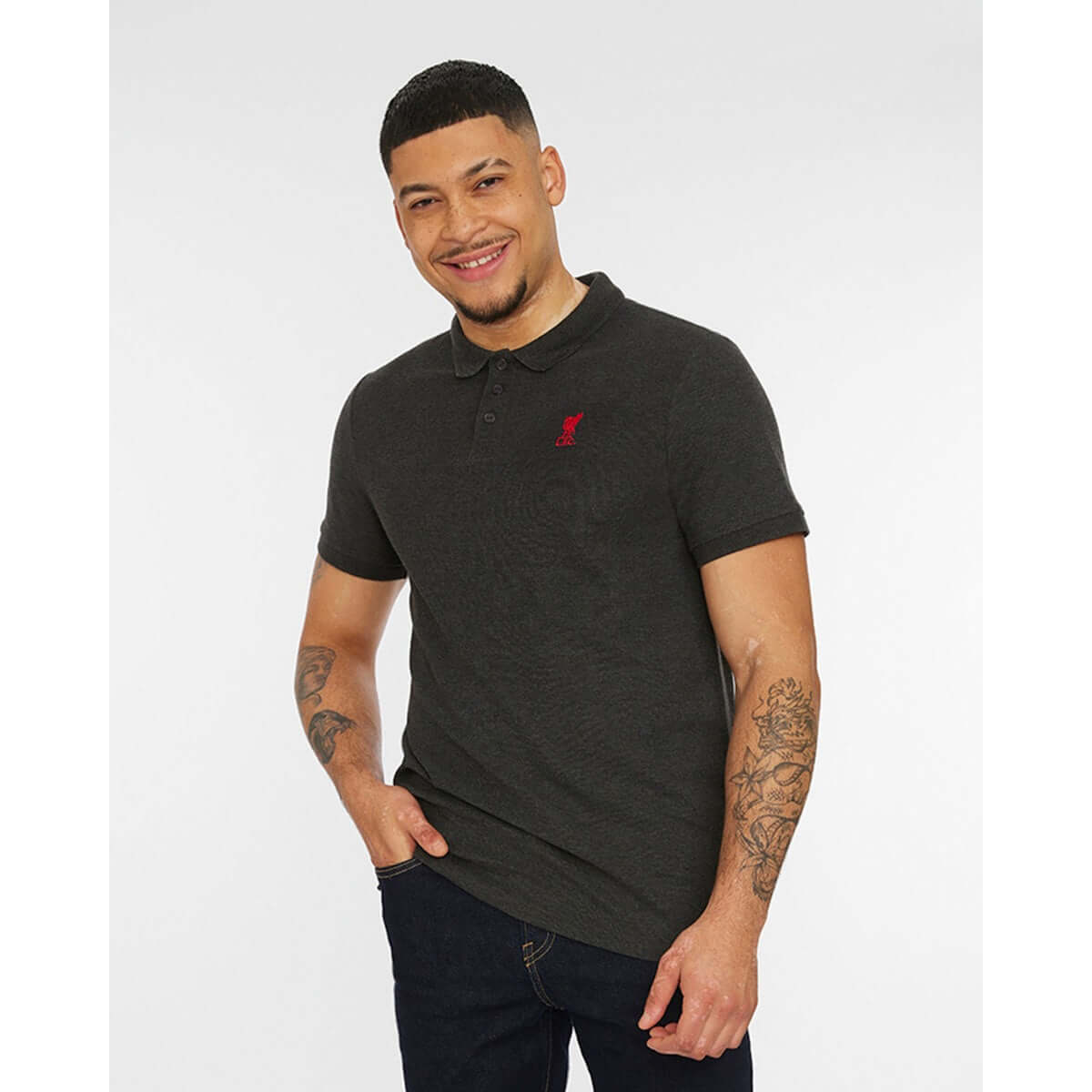 Liverpool FC Mens Conninsby Charcoal Polo